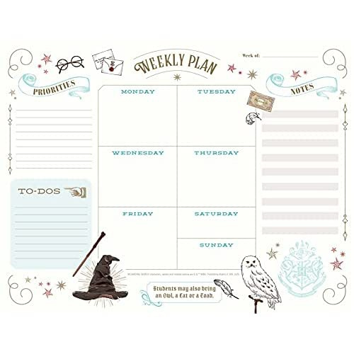 Harry Potter: Weekly Planner Notepad: (Harry Potter School Planner ...