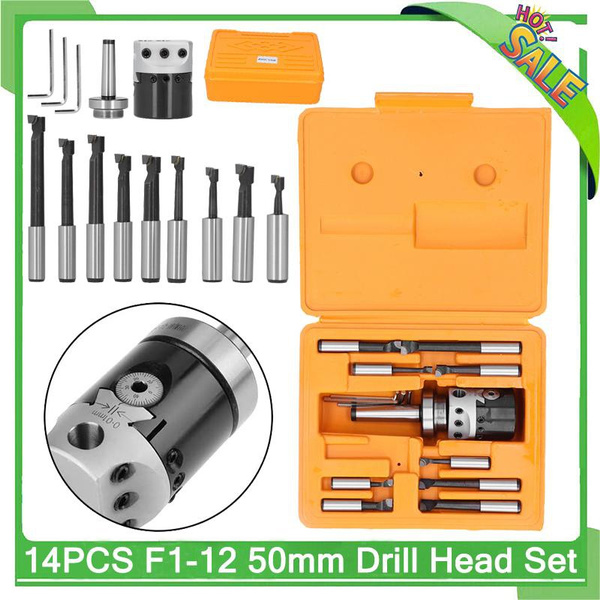 14PCS Milling Machine Accessory Set F1-12 50mm Drill Head Set With 12mm ...