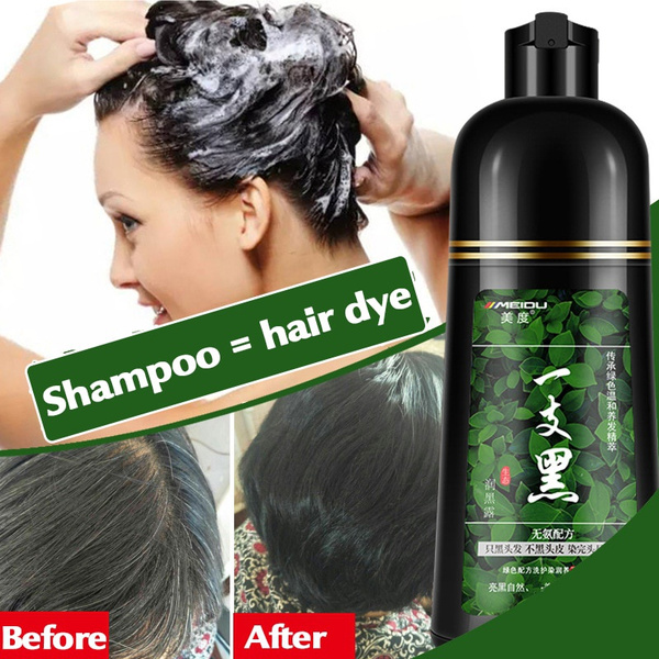 500ML Natural Soft Shiny Brown Golden Hair Dye Shampoo Wine Red Purple ...