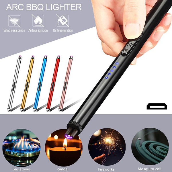 Mini Slim Electric Arc USB Cigarette Lighter Aluminum Rechargeable ...