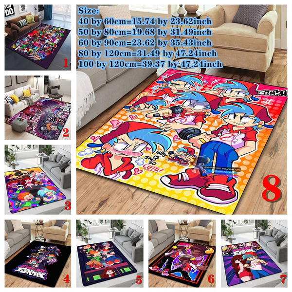 New Game Friday Night Funkin Rugs Cute Cartoon Game Character Rugs ...