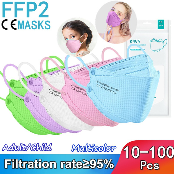 10-100PCS FFP2 Face Mask 95% Filteration FFP2Mask Protective Mask Mouth ...