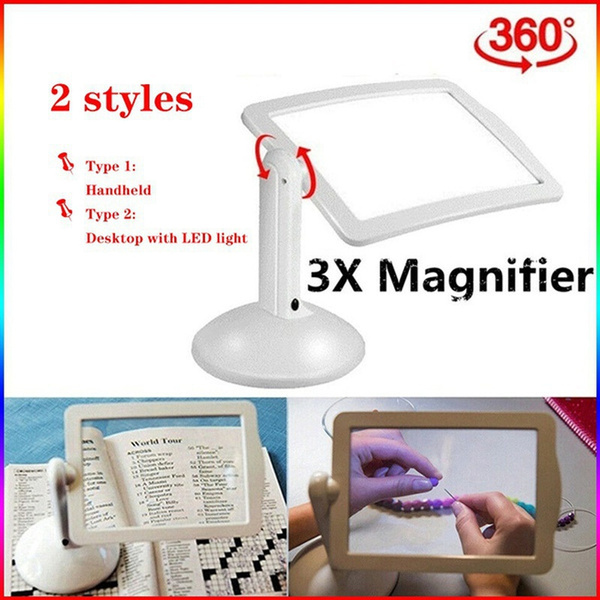 Desktop Magnifying Glass Large Screen with LED Light 360 Degree ...