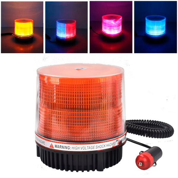 DC 12V/24V Car LED Warning Police Lights Car Flashing Highlights Round ...
