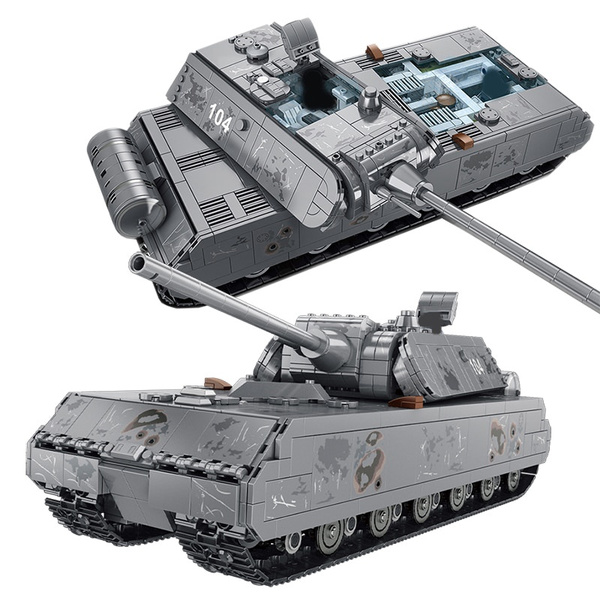 Military Heavy Tank German Panzer VIII Maus Building Blocks Leopard 2 ...