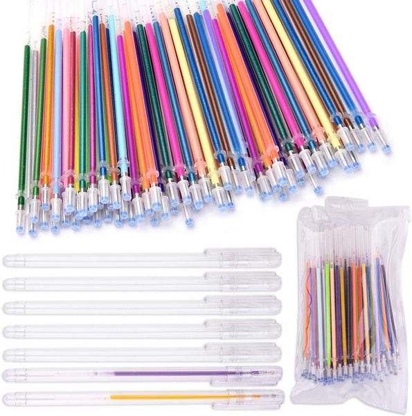 60 100 120 Pieces Gel Pen Refills Glitter Metallic Pastel Fluorescent ...