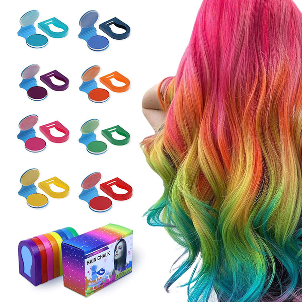 Hair Chalk for Kids – 8-Color Non-Sticky Washable Hair Dye for Kids ...