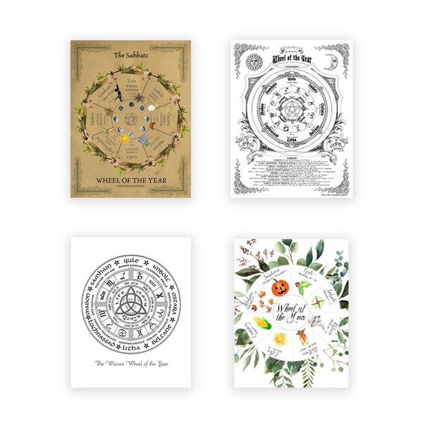 Wiccan Wheel of the Year Poster The Sabbats Magic Witchcraft Book of ...