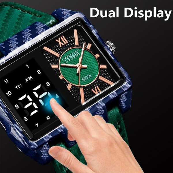 FENSIR Hip Hop Creative Black Technology Touch Screen Watch Men's ...