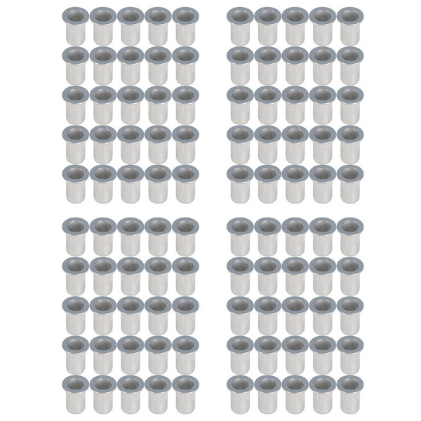 100 Pcs M6 Aluminum Flat Head Rivet Nut Insert Nutsert Silver Tone | Wish