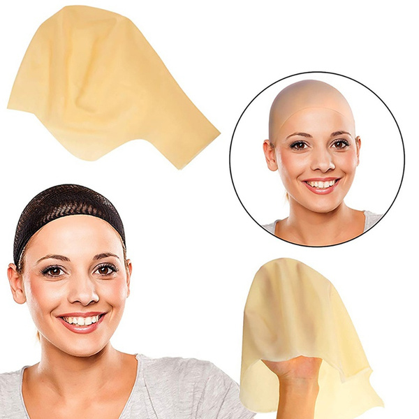 Funny latex Skin Fake Bald Head Unisex Fancy film Party Wig Cap Latex ...