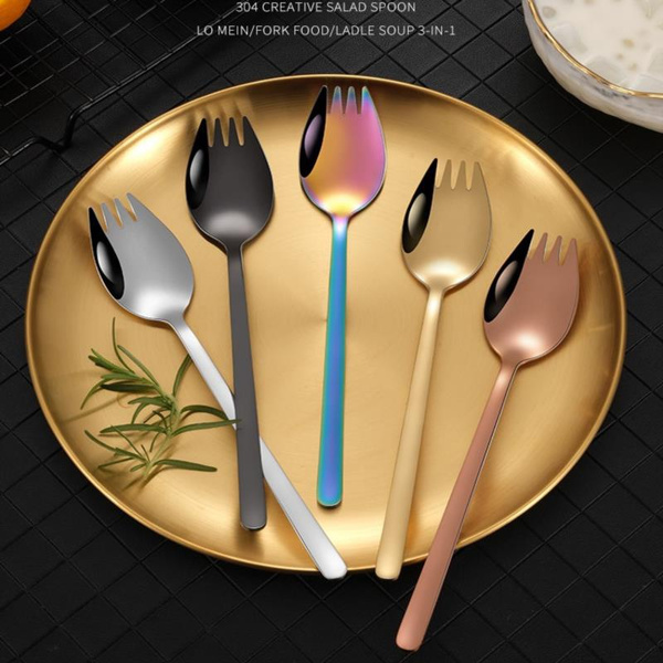Stainless Steel Western Food Dual Purpose Fork Spoon Child Spoon ...