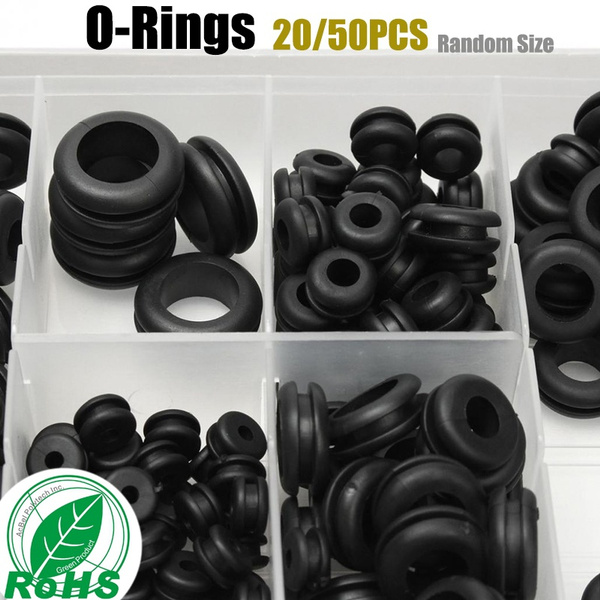 20/50PCS(Mixed Size) Black/White O Ring Rubber Washer Seals Gasket ...