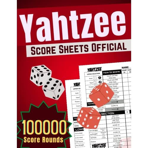 Yahtzee score sheets official 100000 Yahtzee Score Rounds: Size 8.5x11 ...