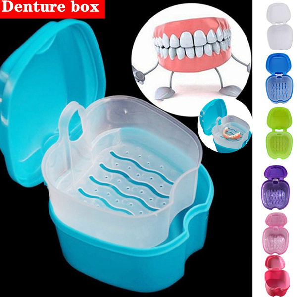Denture Bath Box Case for Old People Dental False Teeth Storage Box ...