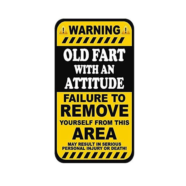 Old Fart Yellow Warning Decal Set Crabby Old Man Funny Vinyl Decal ...