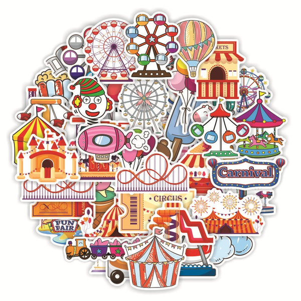 Carnival Fairy Tale World Roller Coaster Children Graffiti Color ...