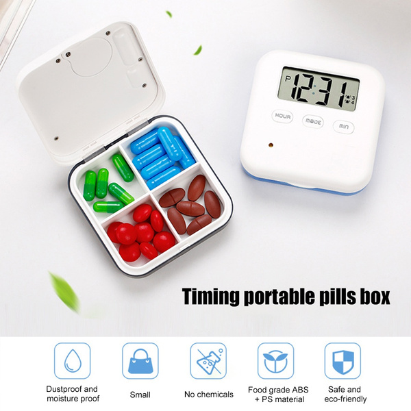 4 Grids Digital Intelligent Pills Box Elderly Patient Timing Alarm ...