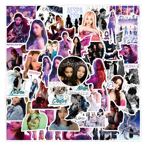 Korean girl group Aespa star stickers suitcase motorcycle stickers ...