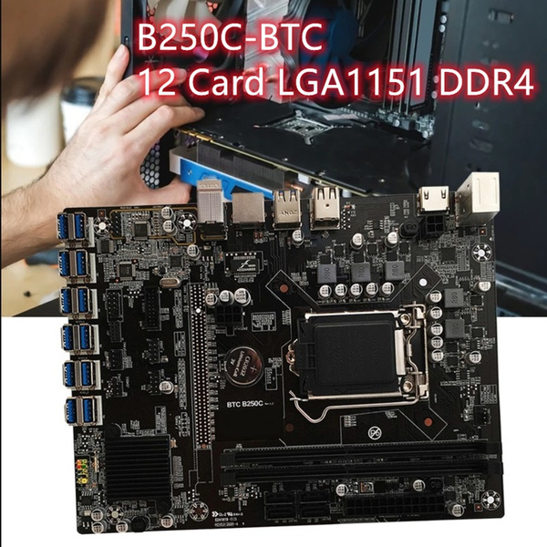 NEW B250C BTC PRO Mining Motherboard Supports 12 GPUs LGA 1151 ETH DDR4 ...