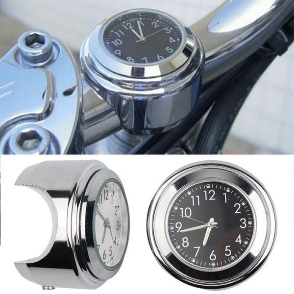 New Waterproof Motorcycle Bike Aluminum Luminous Clock Handlebar Mount ...