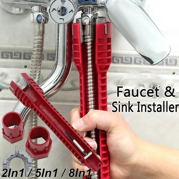 2In1 / 5In1 / 8In1 Multifunction Faucet & Sink Installer Wrench Plumbing Tool Water Pipe Spanner ...