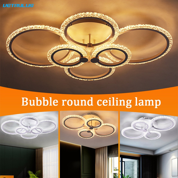 Modern Chandelier Bubble Acrylic Circle Rings Ceiling Lamp LED Light ...