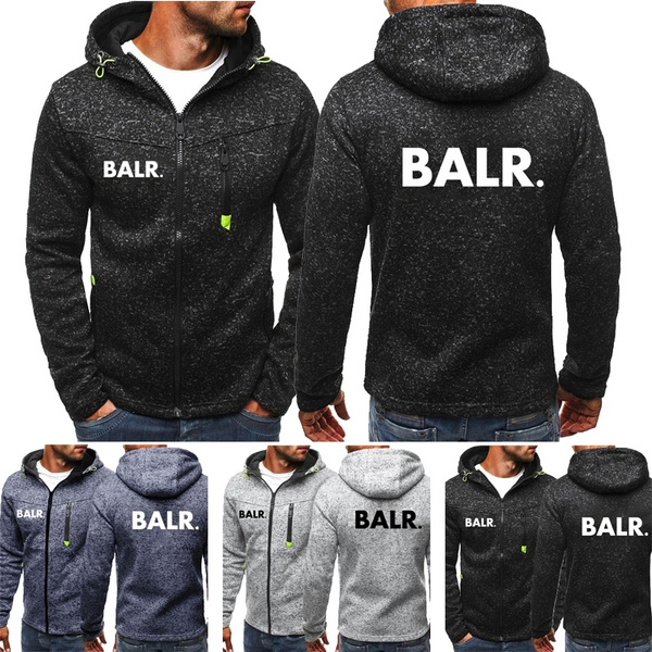 BALR. Printing Hoodies Men's Trending Sweatshirt Casual Fashion Zipper ...