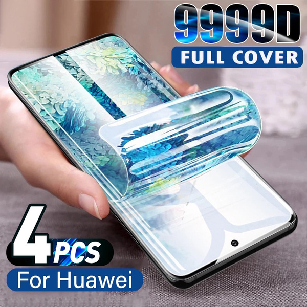 4 Pcs HD flexible full-coverage curved screen hydrogel screen protector, suitable for huawei p30 ...