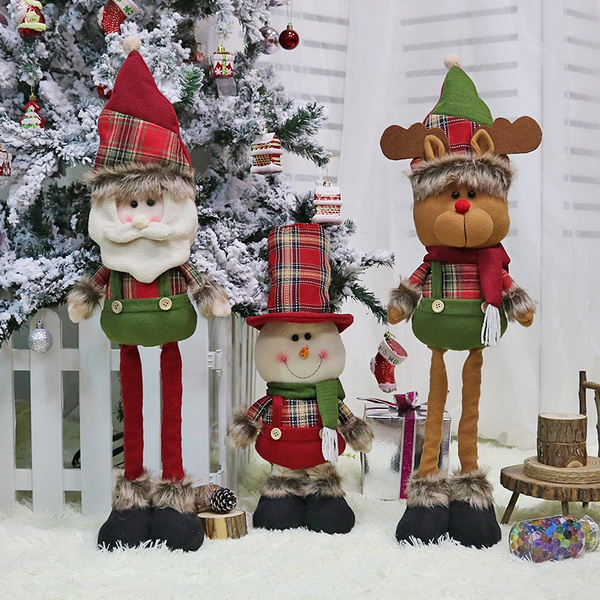 1Pc Christmas Retractable Legs Doll Standing Figurines Toys for ...