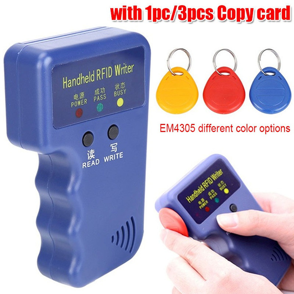 1PC Handheld 125Khz EM4100 RF ID Duplicator Card Reader with 1pc/3pcs ...