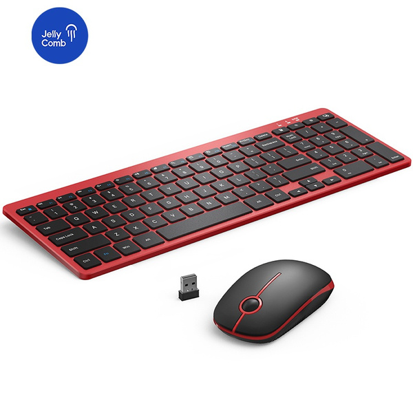 Jelly Comb Wireless Keyboard and Mouse, 2.4G Ultra Slim Wireless ...
