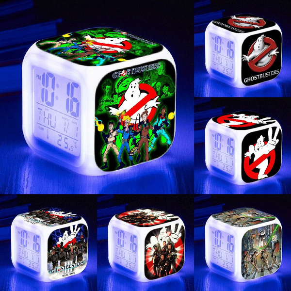 Funny Ghostbusters Printing Alarm Clock Glowing LED Color Change ...