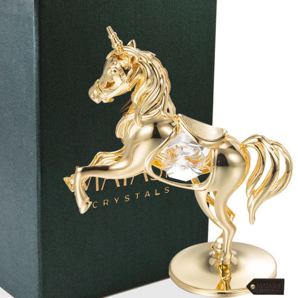 Matashi 24K Gold Plated Crystal Studded Unicorn Ornament by Matashi | Wish