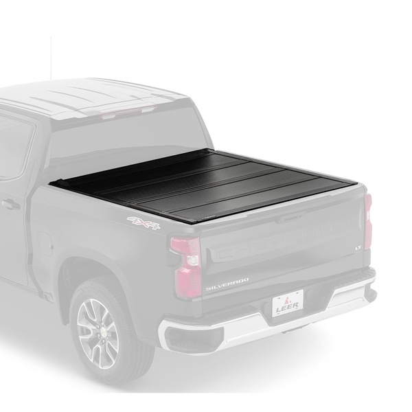 LEER Quad Folding 5'8" Tonneau Hard Cover for 2019 GM Chevy Silverado ...