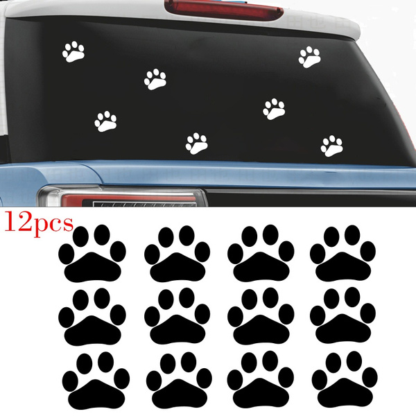 Pet Paw Print Car Stickers Cute Decals Trucks Windows Bumper Waterproof ...