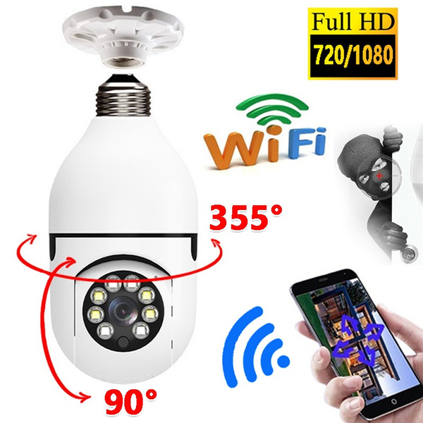 Full HD 720/1080P 360° Rotate Auto Tracking Panoramic Camera E27 Bulb ...