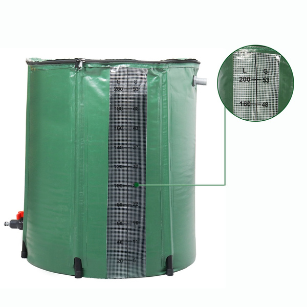 500D PVC Mesh Cloth 50/66/100 Gallon Folding Rain Barrel Water ...