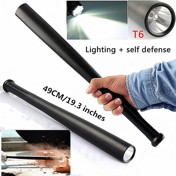 Self defense baseball bat flashlight T6 rechargeable AA Battery LED ...