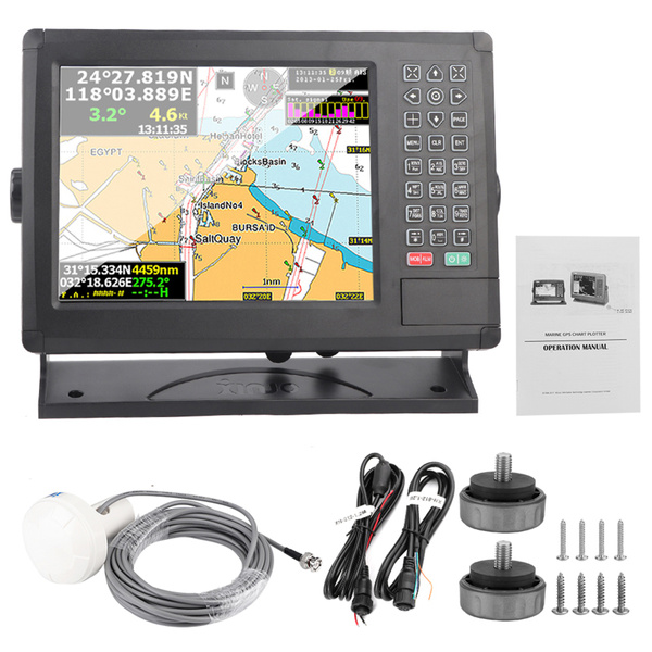Marine GPS Navigator, 10.4 Inch LCD Display World Wide Chartplotter, AIS Collision Avoidance ...