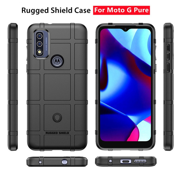 Shockproof Rugged Shield Silicone Armor Case For Motorola G Pure,Phone ...