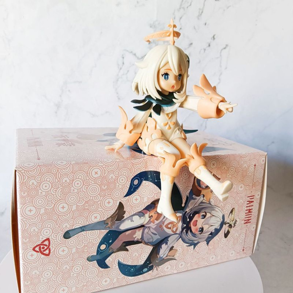 Genshin Impact Paimon Figure Cosplay Cute Static Sitting Model Anime ...