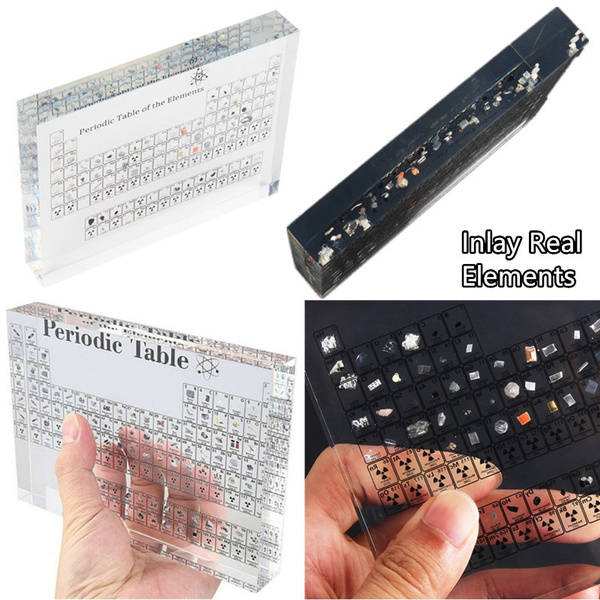 NEW Periodic Table Display with Real Elements Acrylic Students Teaching ...