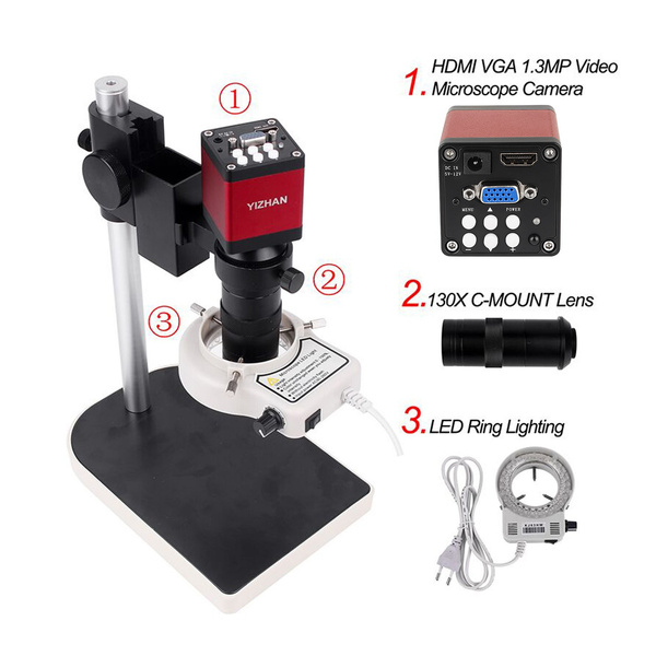 HDMI Microscope Camera Set HD 13MP 60F/S HDMI VGA Industrial Microscope ...