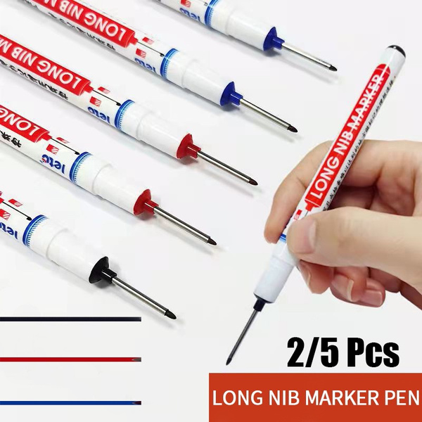 2/5 Pcs Long Head Deep Hole Marker Woodworking Pen 20mm Writing ...