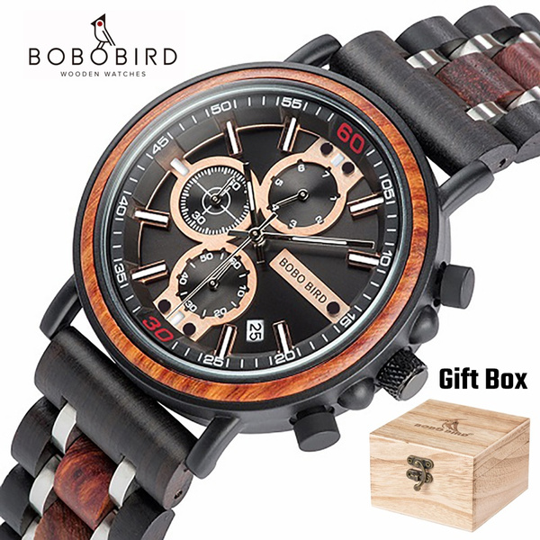 BOBO BIRD® S18 New Arrival Mens Stylish Wood & Stainless Steel Watch ...