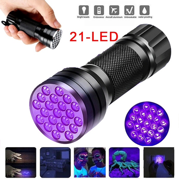 21 LED UV Flashlight Black Light Ultraviolet Blacklight Detector ...