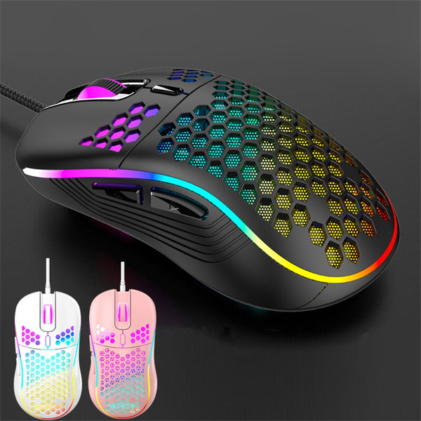 USB Wired Lightweight Gaming Mouse RGB Backlit Mouse with 6 Buttons ...