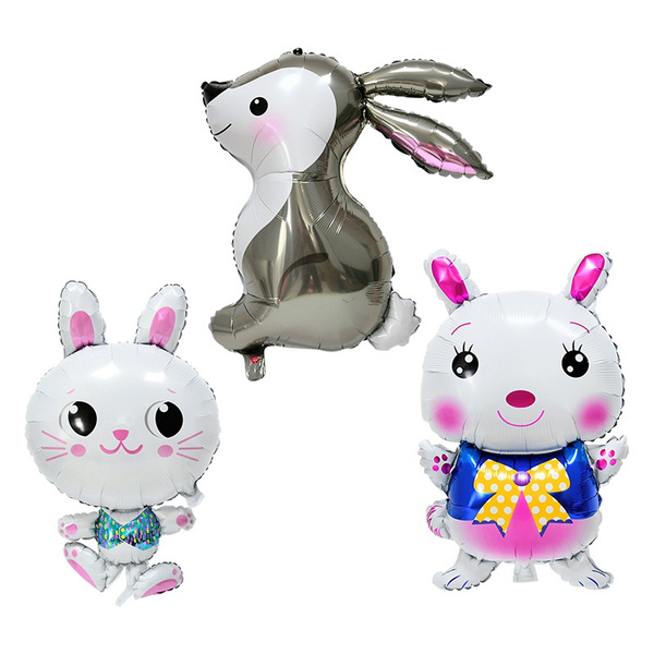 2pcs/lot Easter Bunny Cartoon Animal Aluminum Foil Balloon Jungle ...