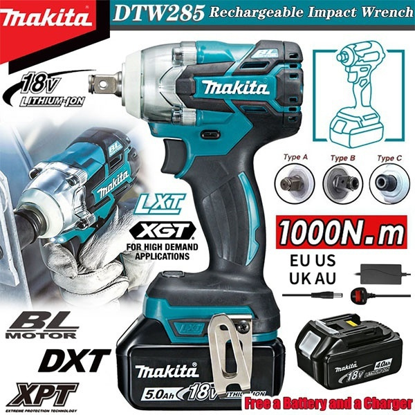 【2022 New Top Quality Makita】 DTW285 18V Impact Wrench 1000 N.m 1/2 ...